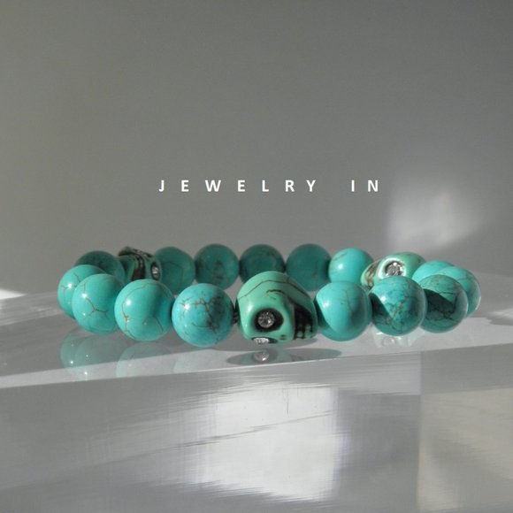 Turquoise | Jewelry | New Turquoise Turquoise Crystal Eyes Skull Heard ...